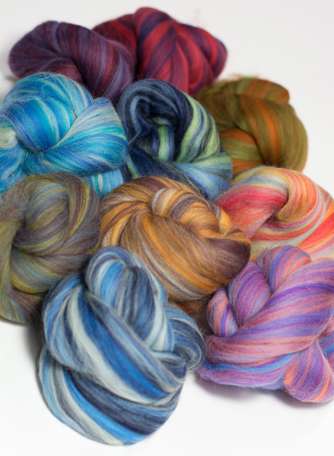Multi-Colored Merino Top Sampler - Mielke's Fiber Arts